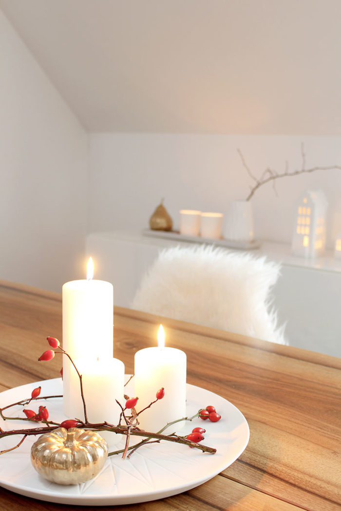 Herbstlich dekorieren mit Kerzen - provinzkindchen